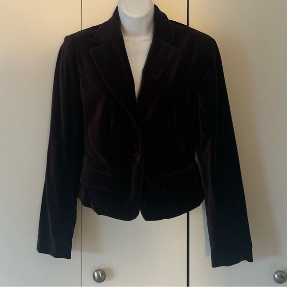 Paniz | Jackets & Coats | Paniz Velvet Button Front Blazer Pockets 4 ...